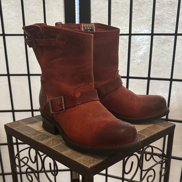 Frye | Shoes | Frye Veronica Short Red Engineer Boots | Poshmark